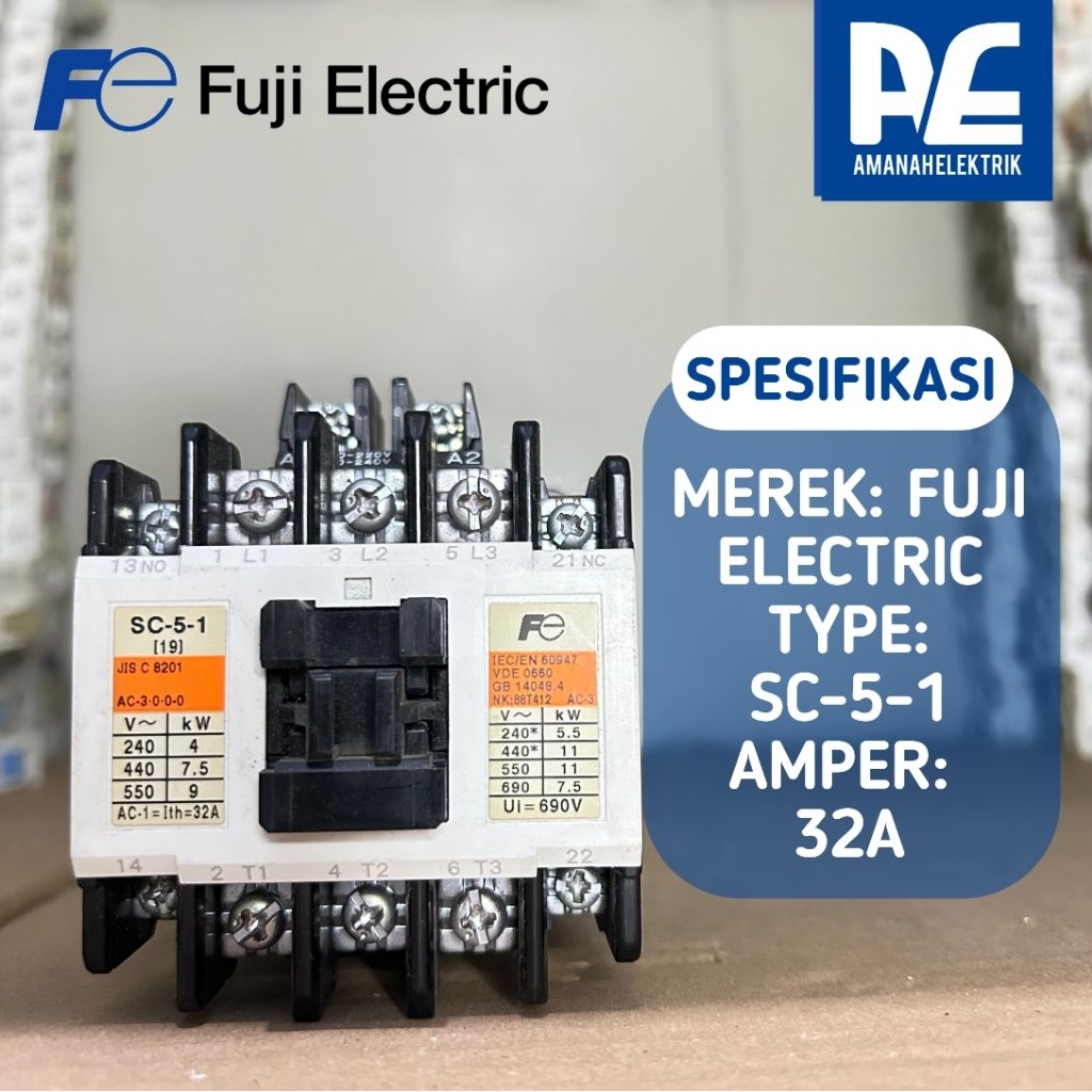 Jual KONTAKTOR CONTACTOR FUJI ELECTRIC SC-5-1 32A 220V ORIGINAL ...