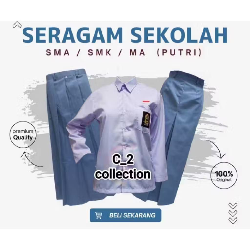Jual setelan SERAGAM sekolah SMA/SMK rok SPAN dari bahan OXFROD dan ...