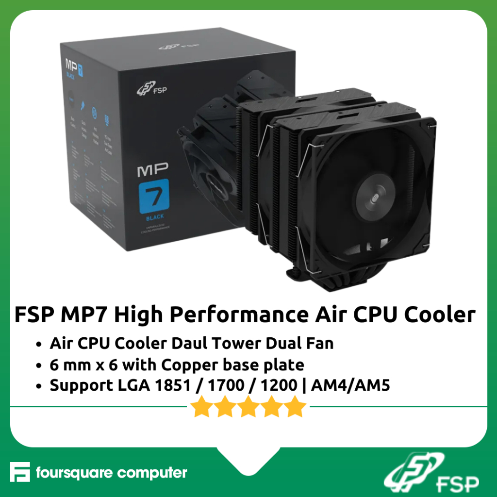 Jual FSP MP7 High Performance Air CPU Cooler Komputer Dual Tower Dual ...