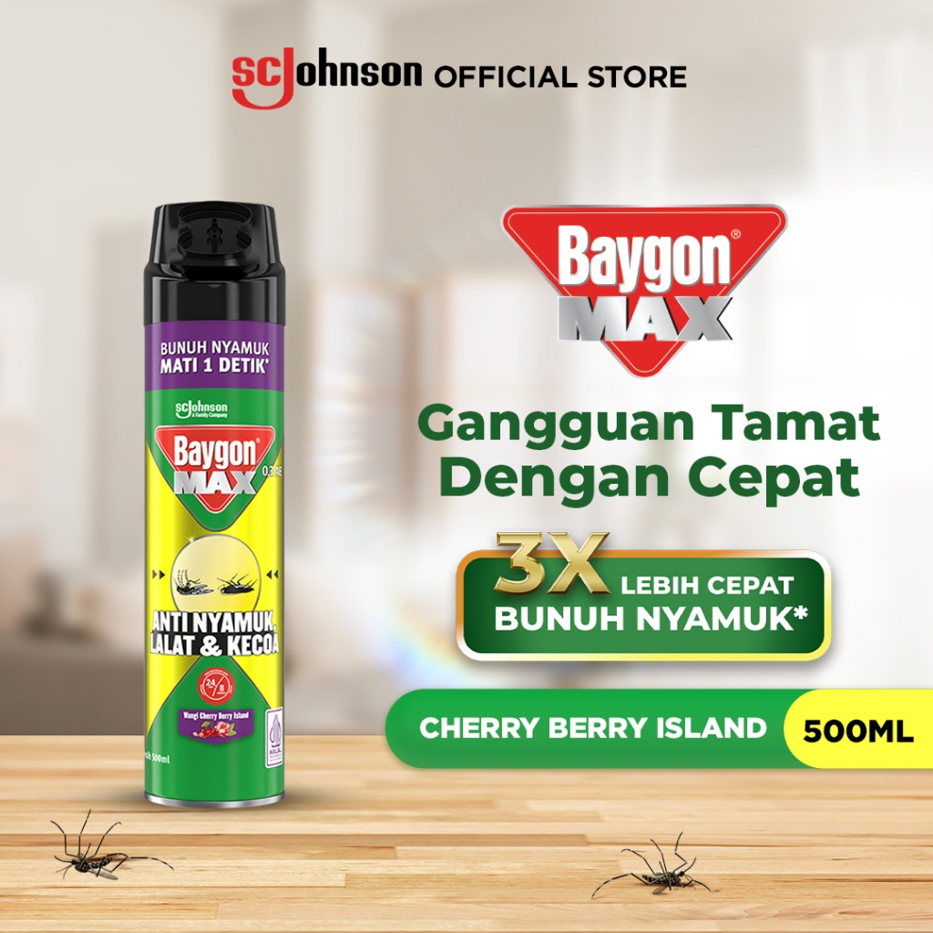 Jual Baygon Max Aerosol Cherry Berry Island 500ml - Obat Nyamuk Semprot ...