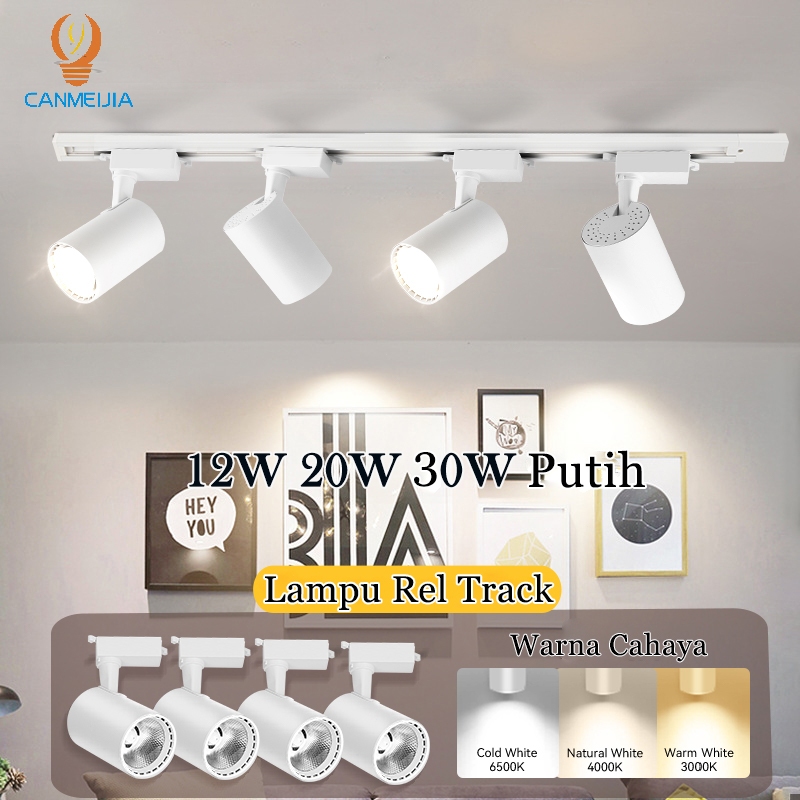 Jual Putih Lampu Rel Track 12W 20W 30W Led Sorot Plafon Ruang Tamu Light COB Spotlight Plavon ...