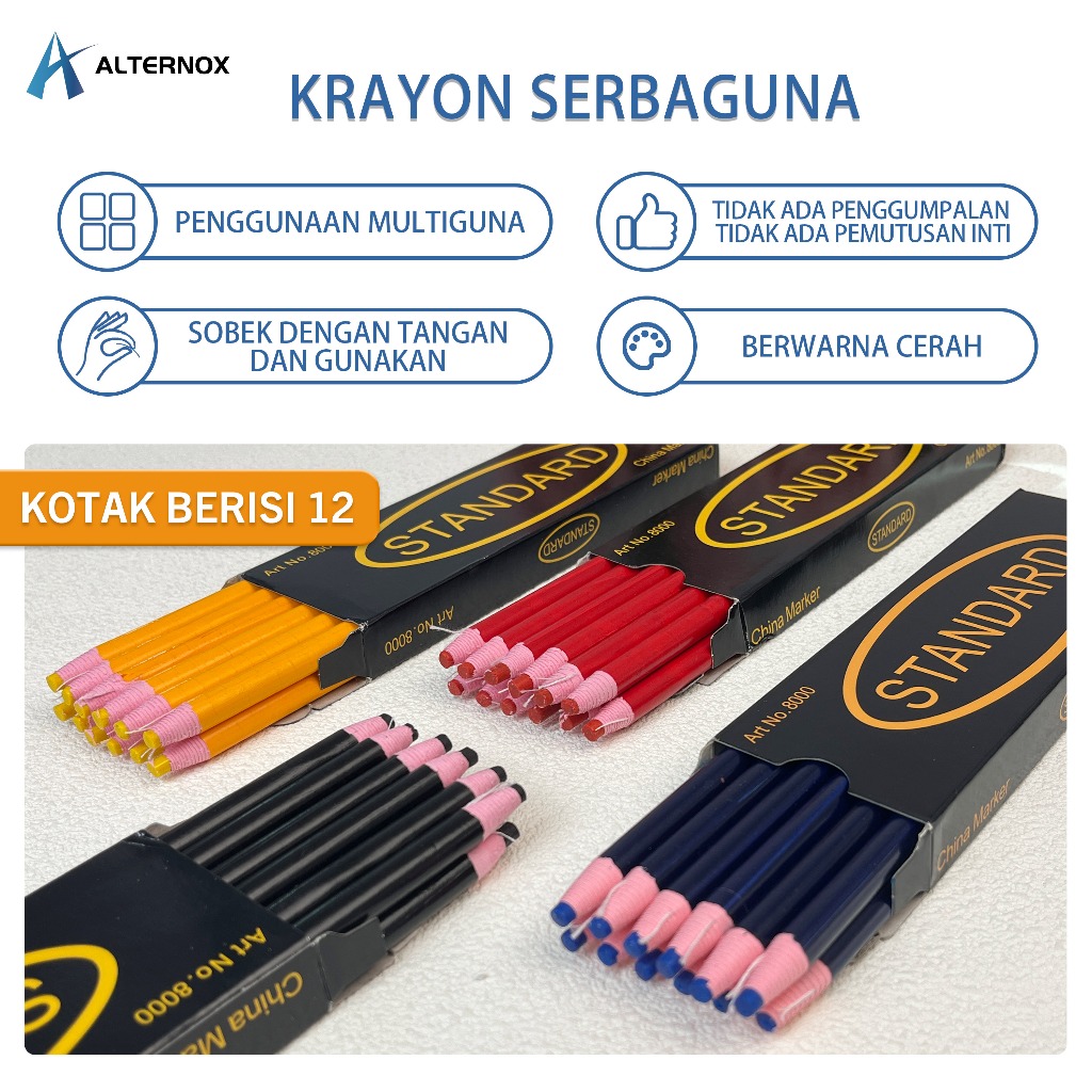 Jual ALTERNOX 12 Pcs Pensil : Pensil Kaca Ready 4 Warna / Erasable ...