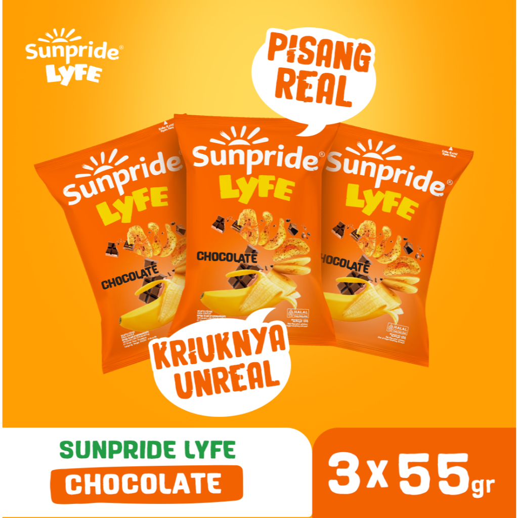 Jual [Isi 3] Sunpride Lyfe Chocolate 55 gr - Cavendish Banana Chips | Shopee Indonesia