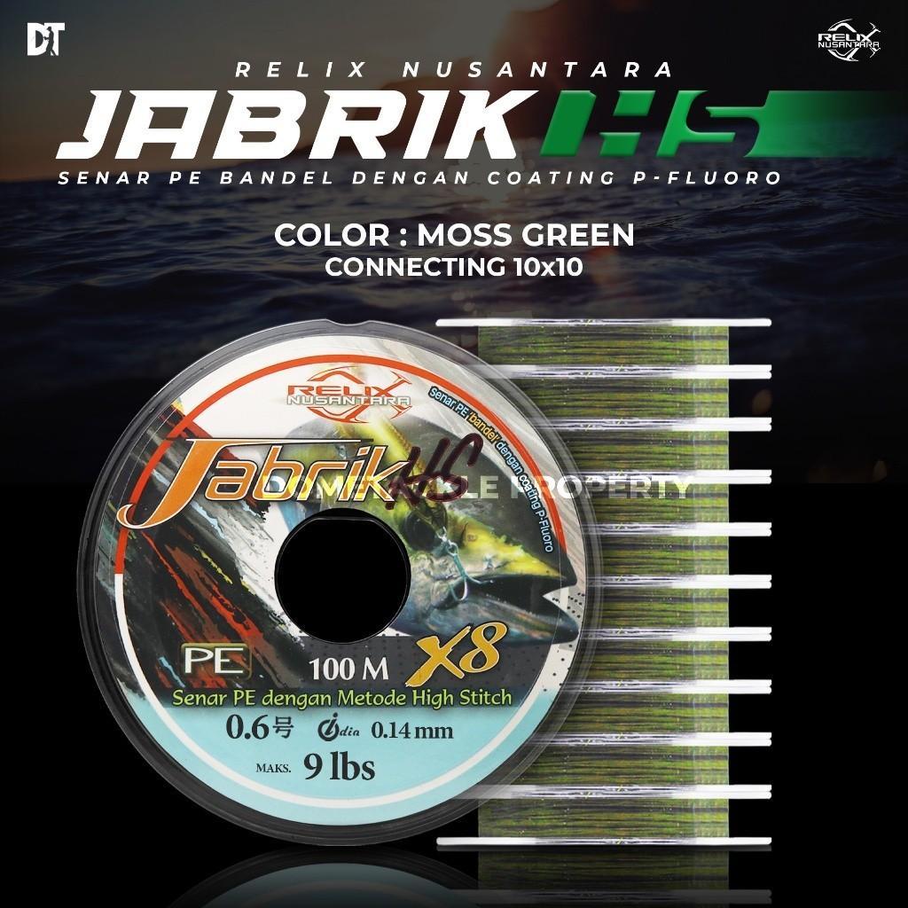 Jual SENAR PE JABRIK MOSS GREEN | SENAR PE JABRIK HS X8 | RELIX NUSANTARA | CONNECTING 100 METER ...