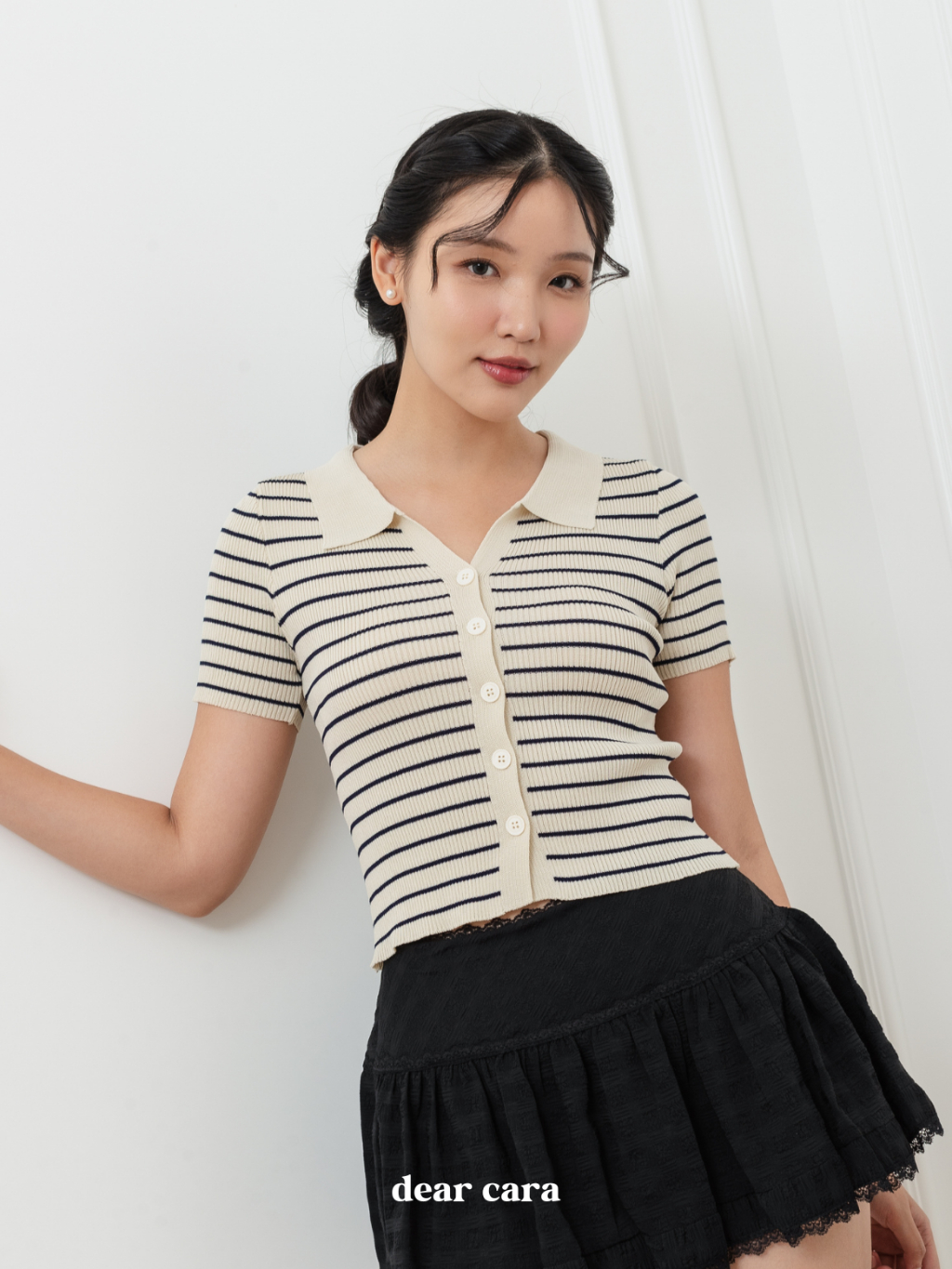 Jual Dear Cara | POSU TOP | Atasan Rajut Wanita Lengan Pendek Knit Top ...