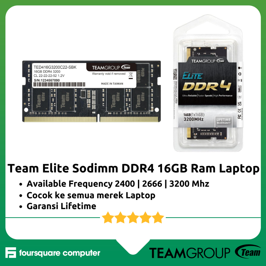 Jual Team Elite Sodimm DDR4 16GB PC 3200 | 2666 | 2400 Mhz Memory Ram ...