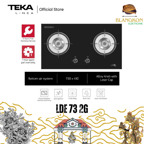 Jual Kompor Tanam Gas Kaca 2 Tungku Linea Teka LDE 73 2G - Free ...