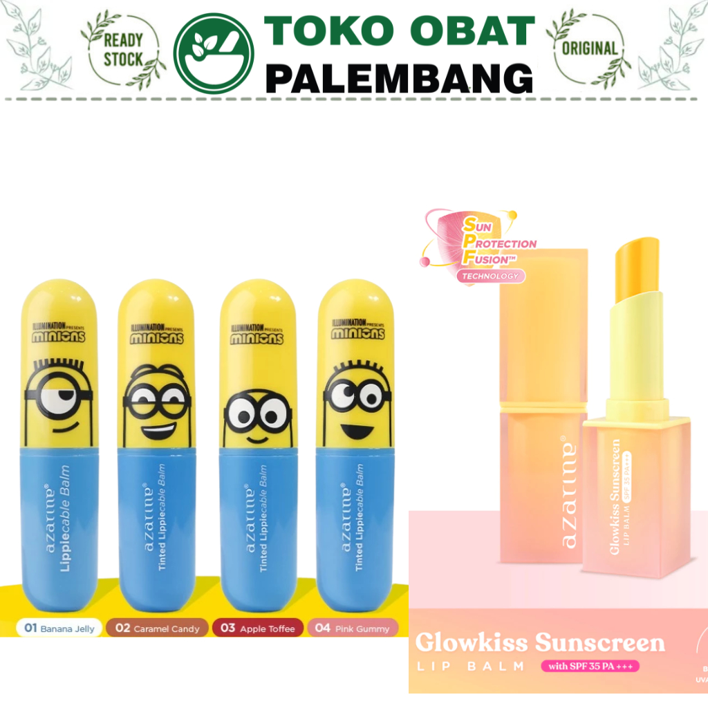 Jual AZARINE LIP BALM GLOWKISS SUNSCREEN SPF 35 TINTED LIPPIECABLE BALM ...