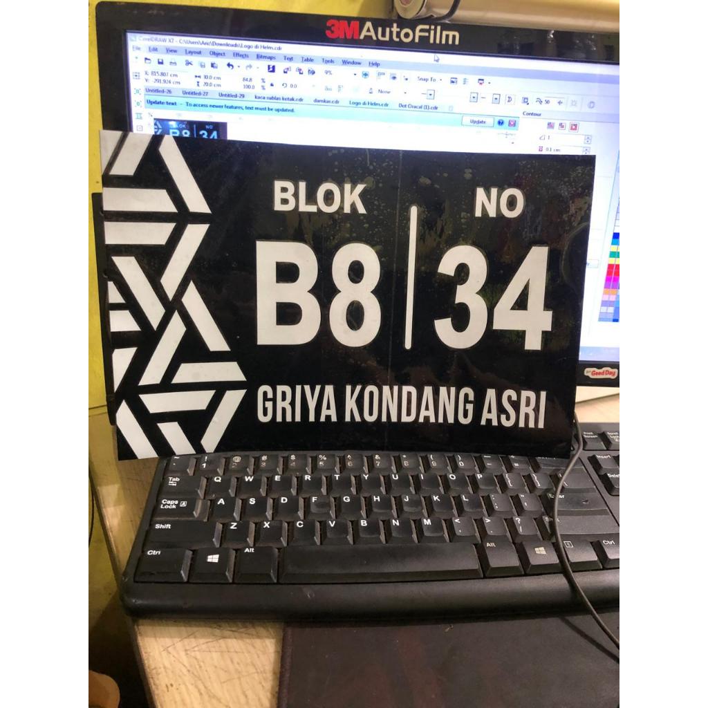 Jual Stiker Nomor Rumah CUSTOM DESAIN SUKA SUKA Cutting Sticker ...