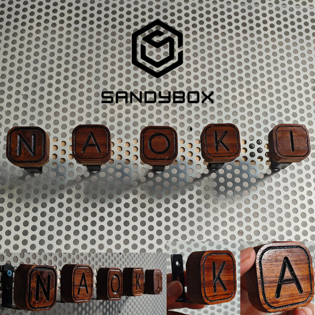 Jual Gantungan Dinding Kayu Jati Huruf Custom | Hook Alphabet 5x5cm ...