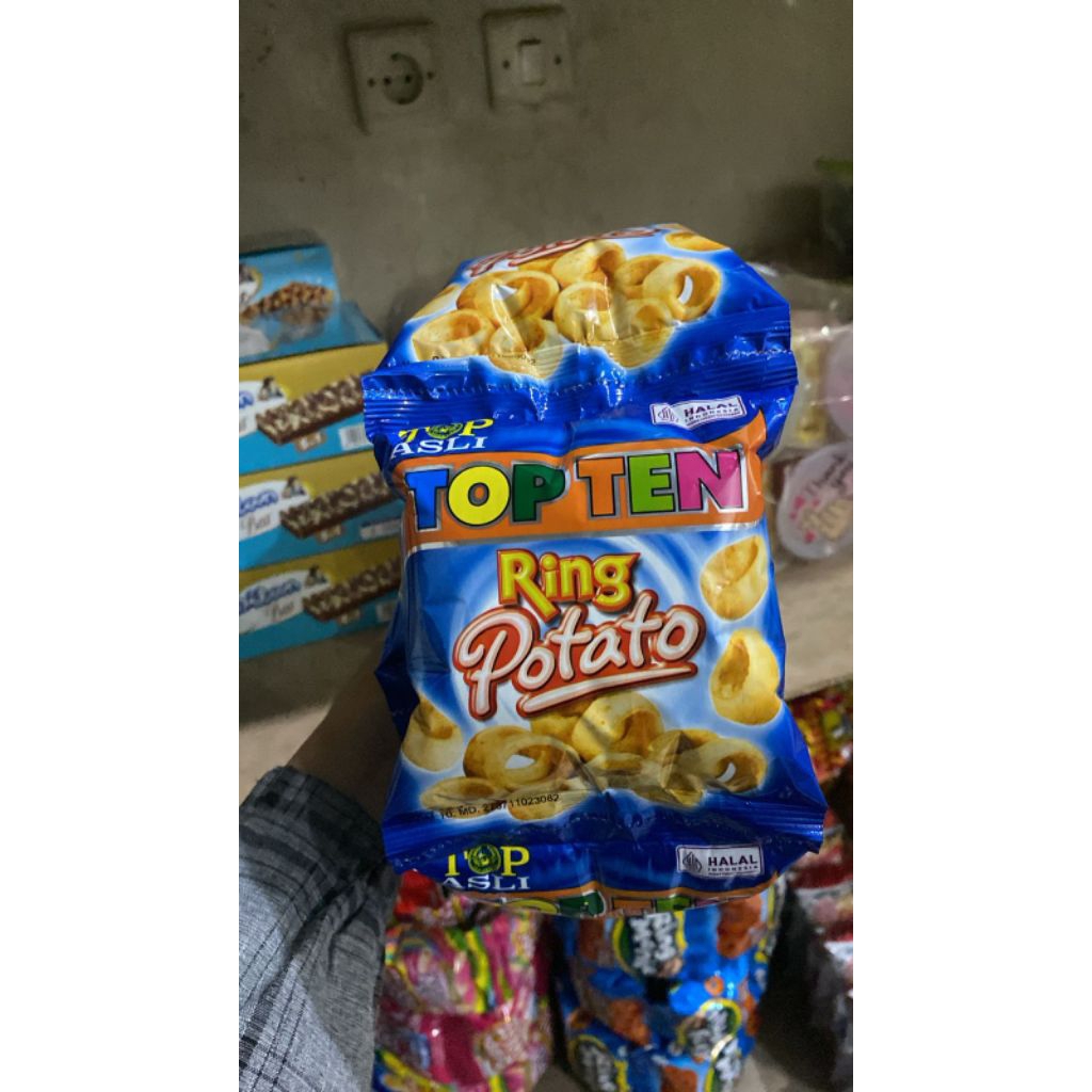 Jual TopTen Ring potato biru snack jadul | Shopee Indonesia