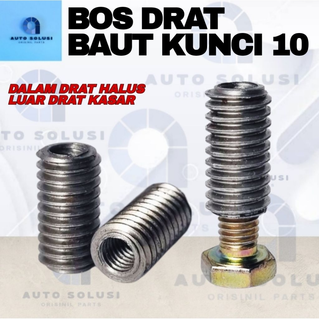 Jual BOS DRAT M6 x 3/8 SPESIFIKASI DALAM KUNCI 10 x LUAR STUD 3/8 ...