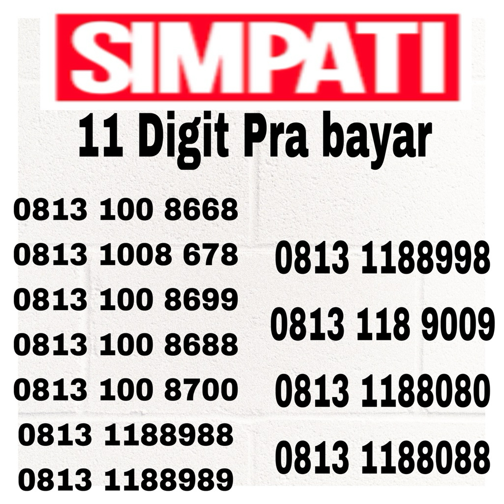 Jual Telkomsel Simpati 11 digit nomor cantik segel pra bayar | Shopee ...