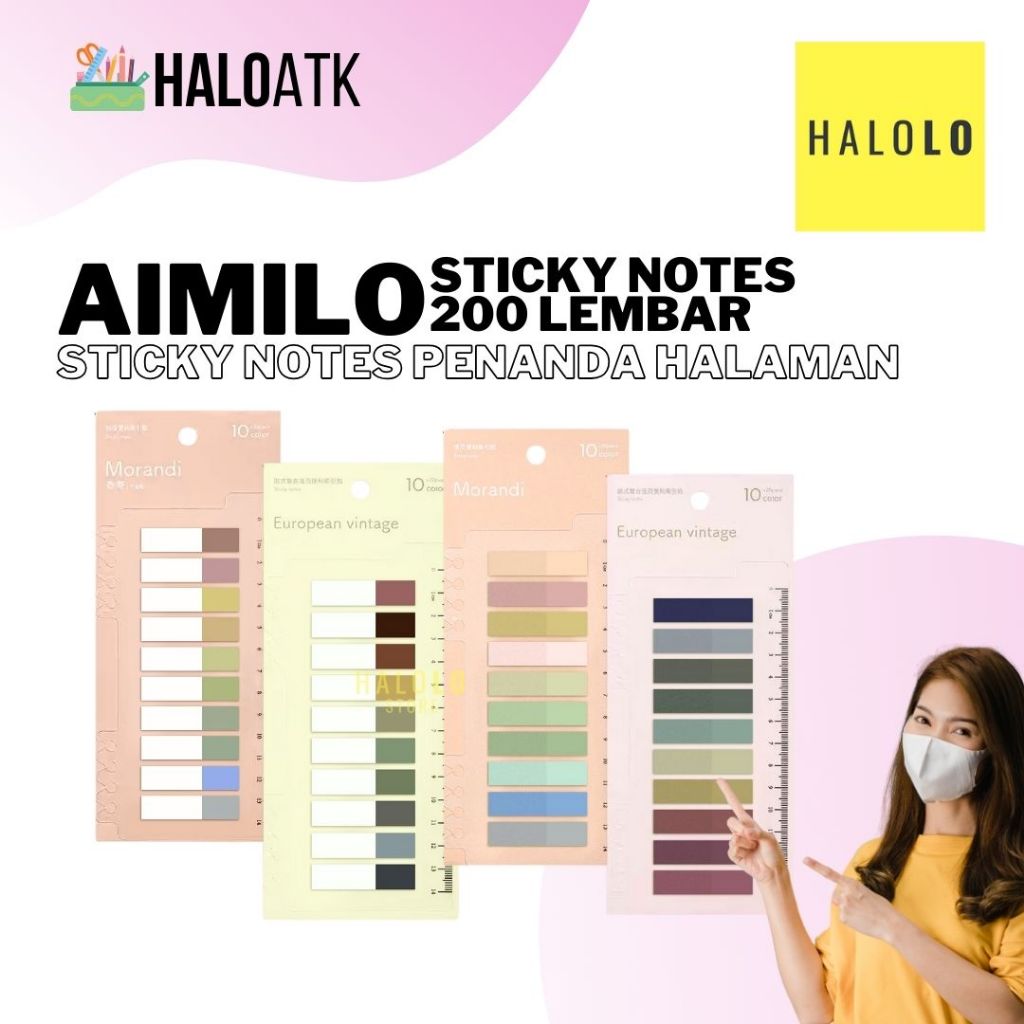 Jual Sticky Notes Penanda Halaman Buku Aimilo Sticker Pembatas Buku ...