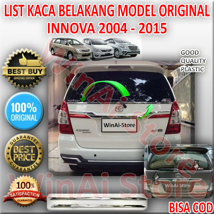Jual LIS CHROME/LIS KACA BAGASI BELAKANG INNOVA 2004 SAMPAI 2015 MODEL ...