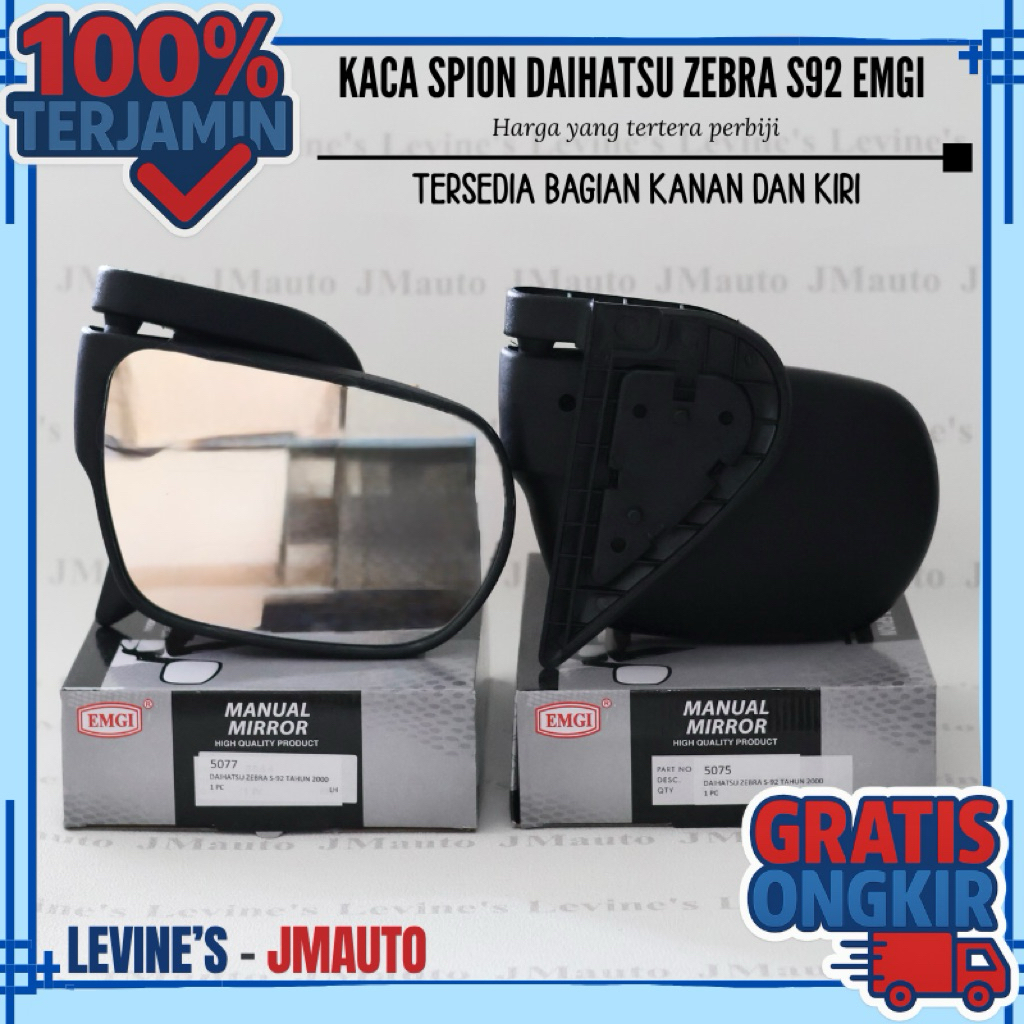 Jual kaca spion daihatsu zebra s92 tahun 2000 hitam manual merk emgi ...