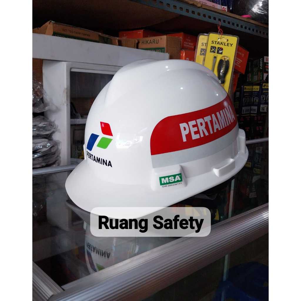 Jual Helm Safety MSA Pertamina Warna Putih Fastrack | Shopee Indonesia