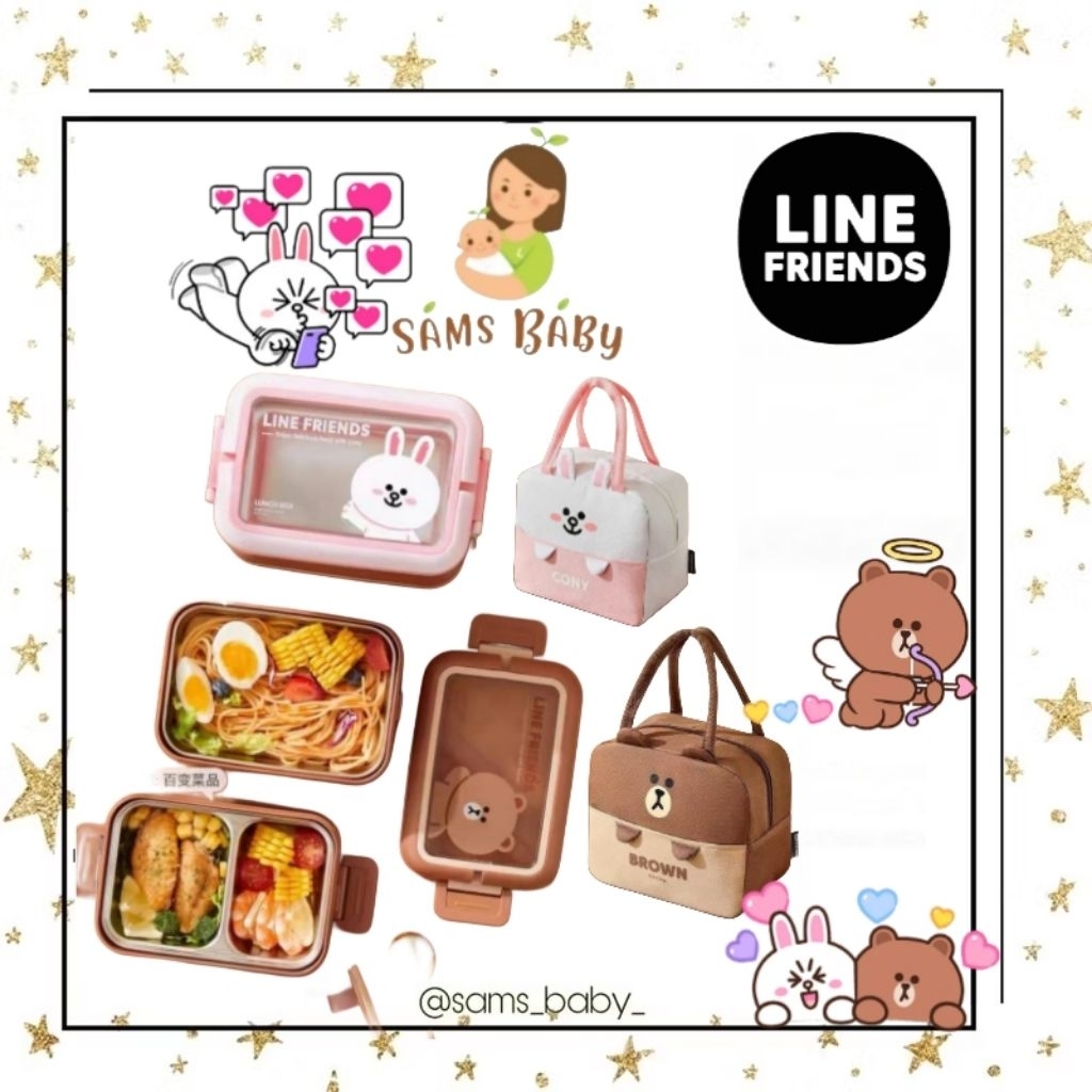 Jual LINE FRIENDS Lunch box LINE / Kotak makan Tingkat 2 / Kotak makan ...