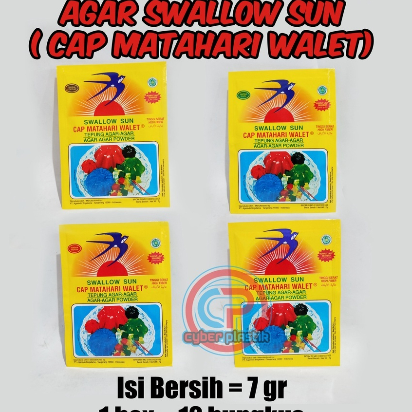 Jual Agar - Agar Swallow Sun 7 gr warna warni | Tepung agar agar cap ...