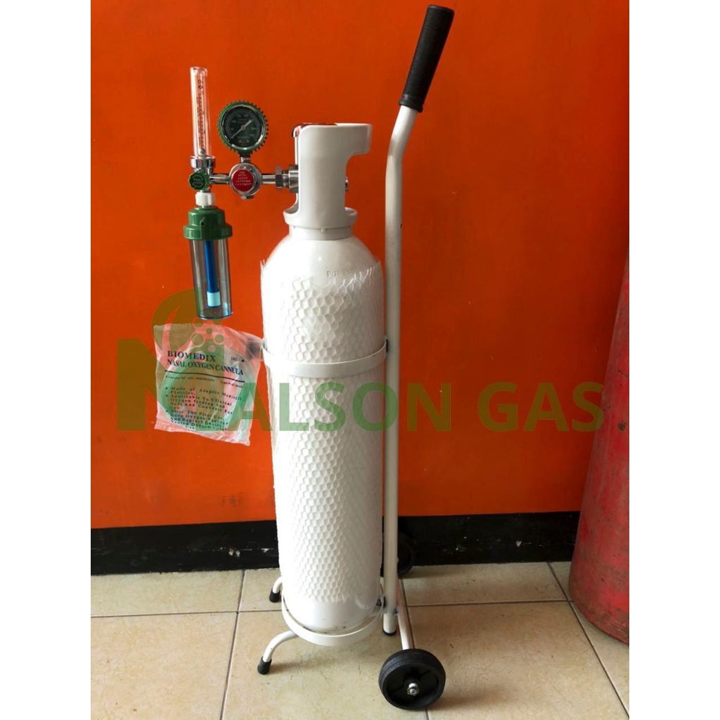 Jual Tabung Baru Oksigen 1,5M3 + Isi Oksigen + Regulator Medis + Trolly ...