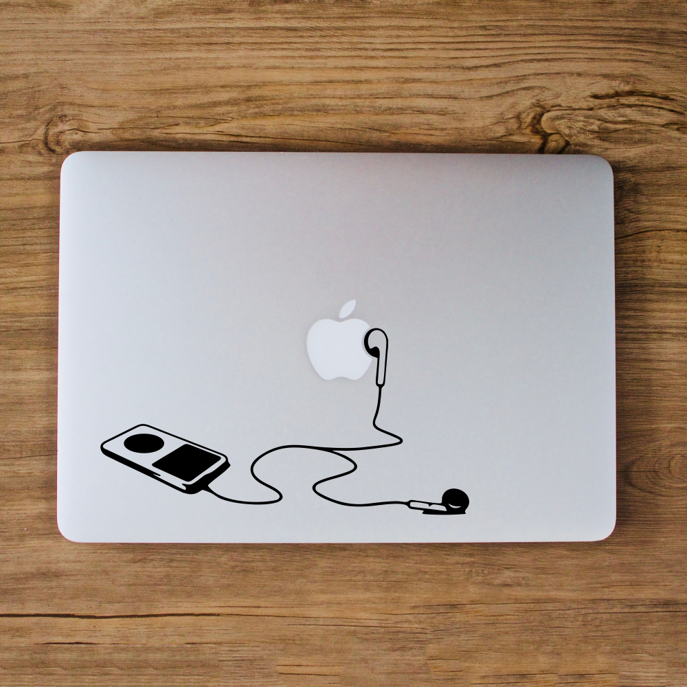 Jual Stiker Apple listening on iPod Classic - Earphone Headset - Laptop ...