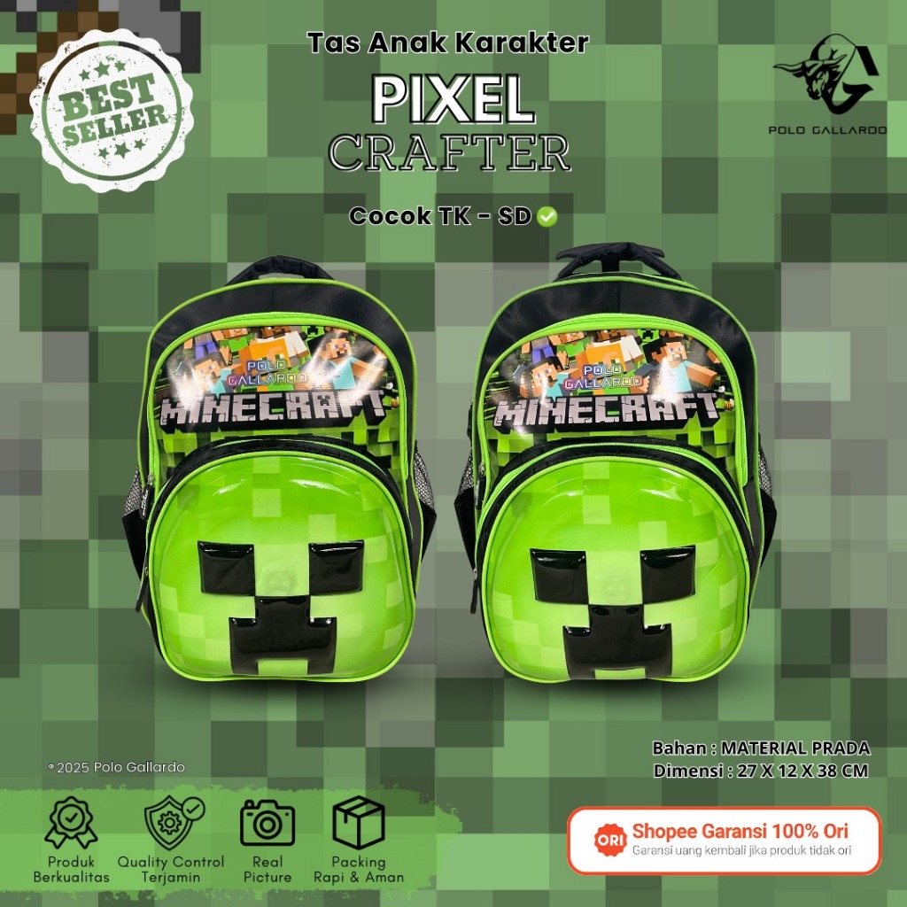 Jual Tas Ransel Sekolah SD Backpack Troli Anak Laki Laki LED Polo ...