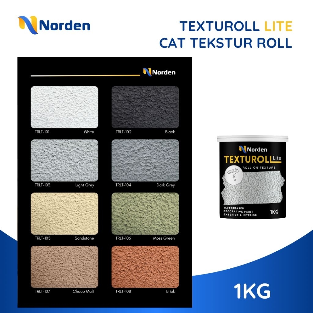Jual TEXTUROLL LITE Cat Tembok Tekstur Aplikasi Roll 1Kg NORDEN Texture ...