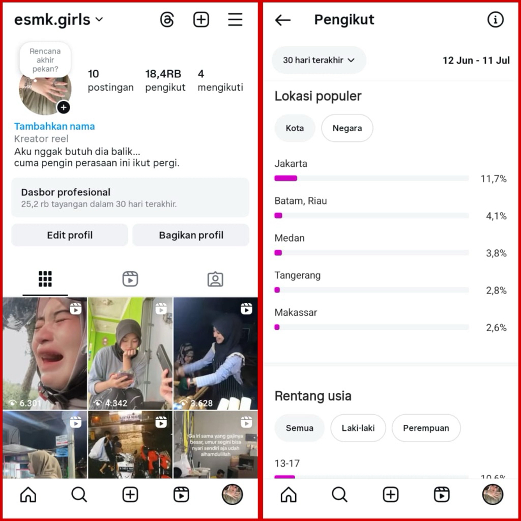 Jual AKUN INSTGRAM REAL INDO AKTIF | Shopee Indonesia