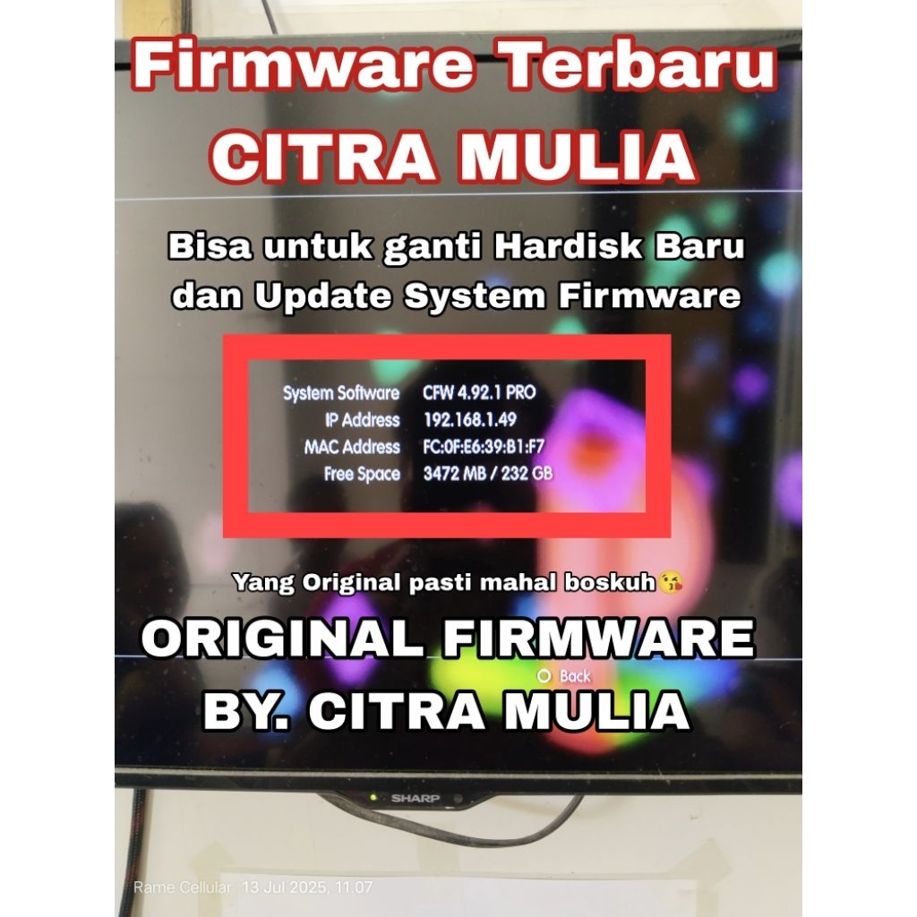 Jual CFW 4.92.1 PRO | HFW + HEN PRO 4.92.1 | CITRA MULIA | BISA UNTUK GANTI HDD BARU & UPDATE ...