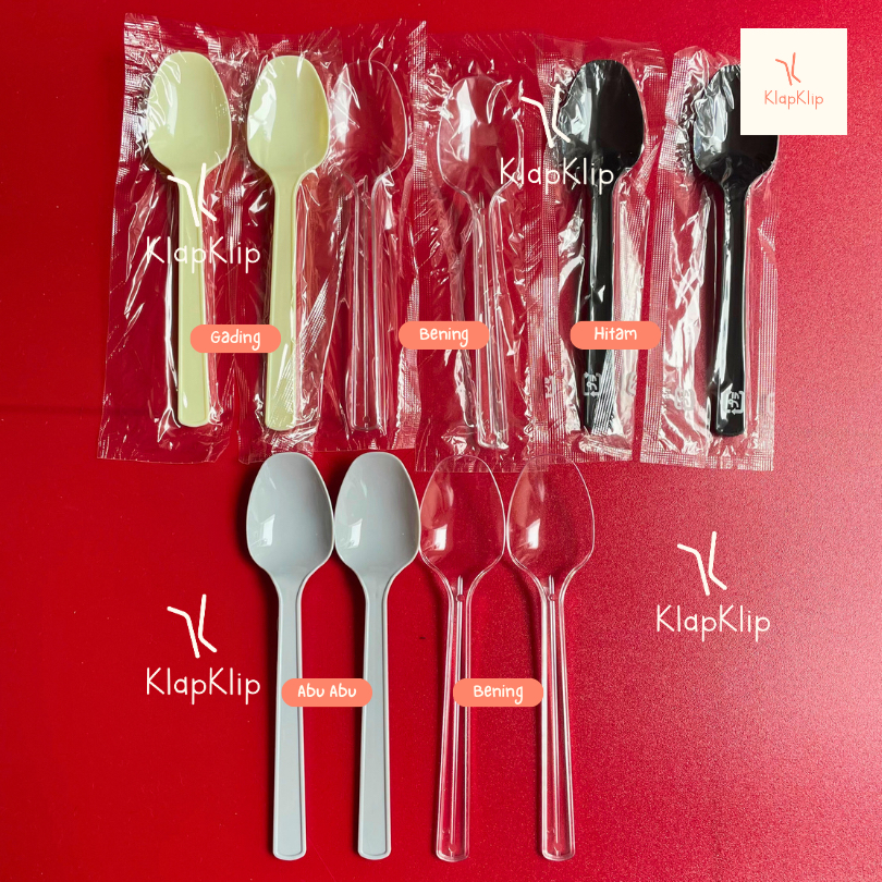 Jual 1pack = 100pcs Sendok Makan WRAPPING dan NON WRAPPING Sendok Makan ...