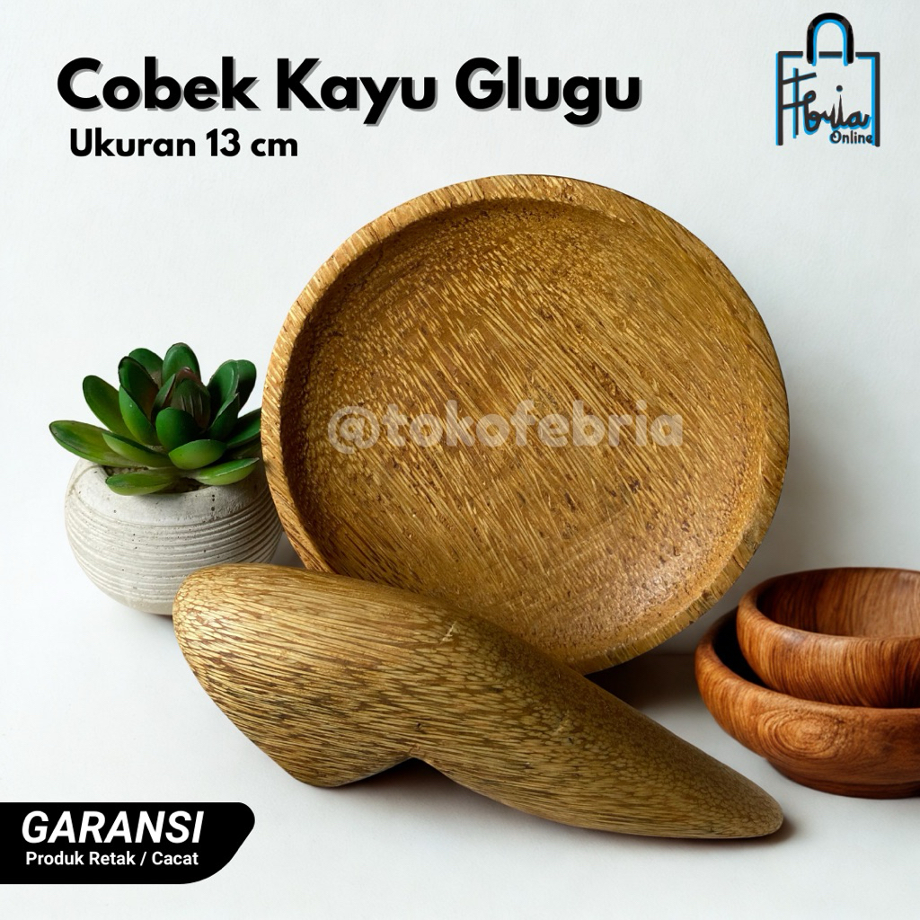 Jual Cobek Kayu Glugu Set Ukuran 13 Tradisional Food Grade | Cowek Kayu ...