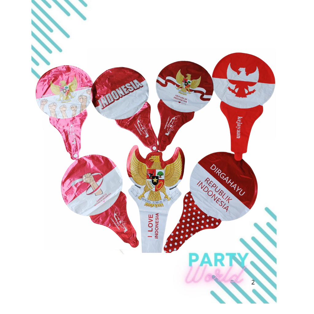 Jual Balon Foil Pentung Merah Putih Per Pcs Kemerdekaan Hut Ri 17 ...
