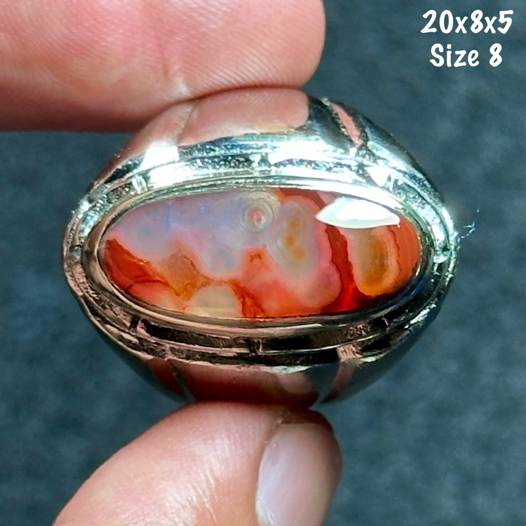 Jual Cincin Batu Akik Natural Baturaja Lafadz الله Kristal Merah ...