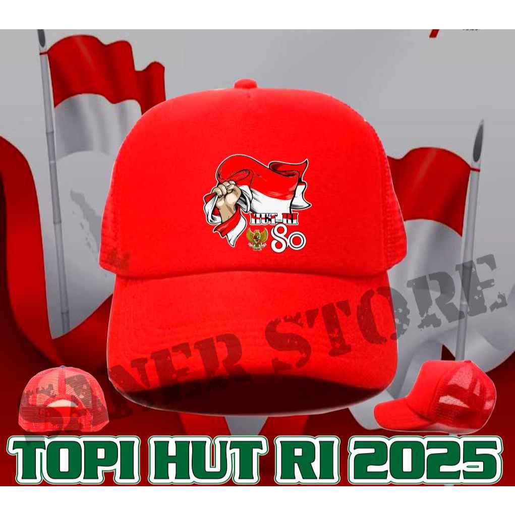 Jual TOPI HUT KEMERDEKAAN RI KE 80 LOGO RESMI 2025 DESAIN TERBARU ...