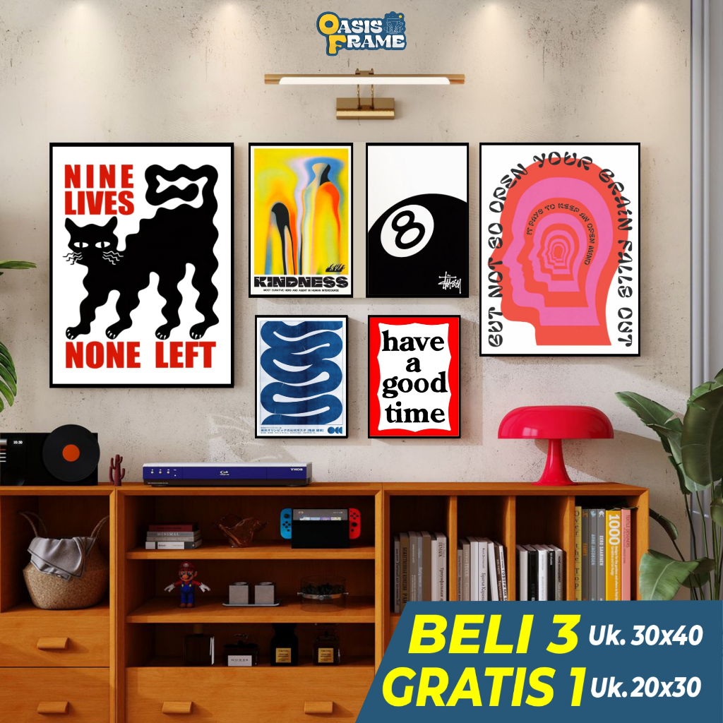 Jual Hiasan Dinding Poster Stussy 8 Ball Bauhaus Pajangan Dekor ...