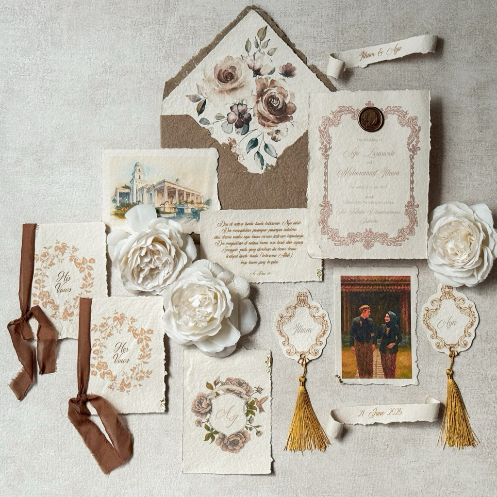 Jual Custom Keepsake / buku Vows Wedding & Lamaran - Handmade Estetik ...