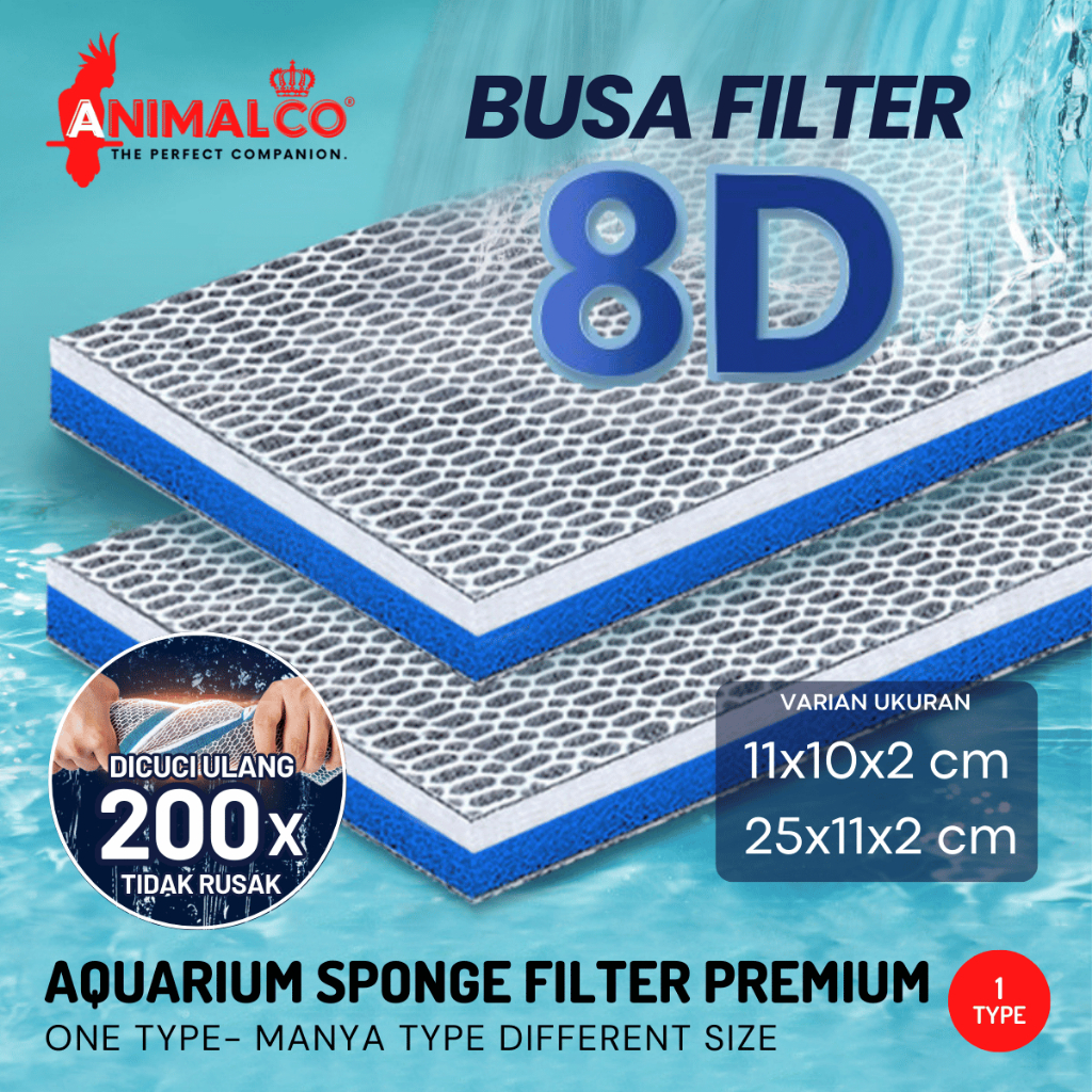 Jual Filter 8D Busa Kapas Magic 8 Lapis Media Honeycomb Nano Spon ...