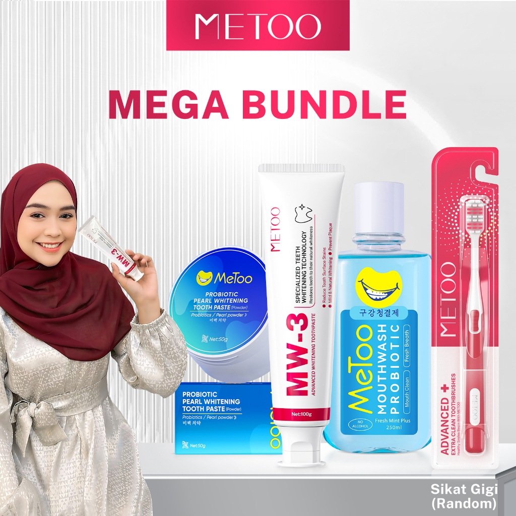 Jual [Mega Bundle] METOO Whitening Bundle-BPOM- pemutih gigi / Membersihkan Noda Gigi / Pasta ...