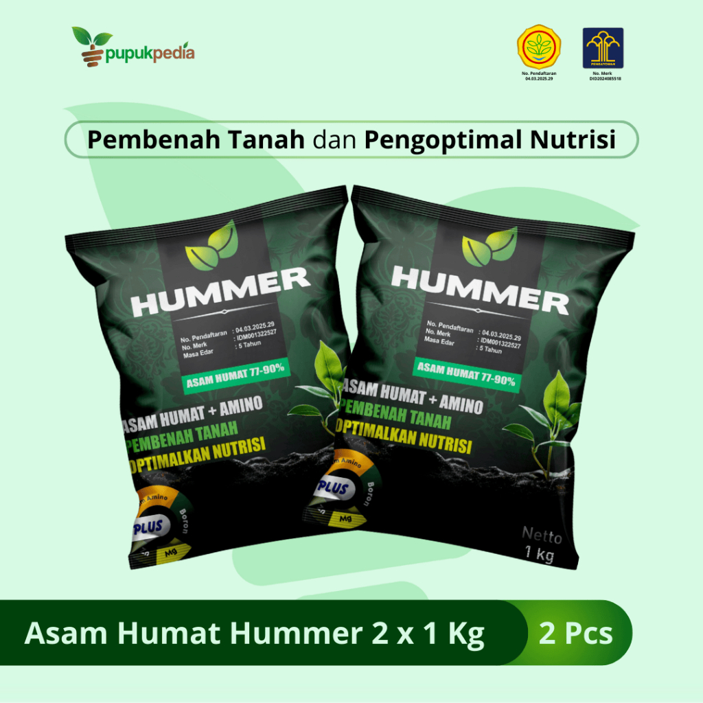 Jual Paket Pupuk Asam Humat +Amino Hummer 1 Kg x 2 Pcs Menambah Kesuburan Tanah Mengurangi ...