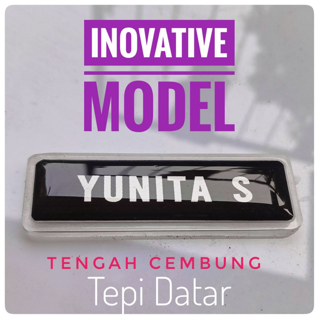 Jual Model Baru Name Tag Tengah Cembung Tepi Datar | Shopee Indonesia