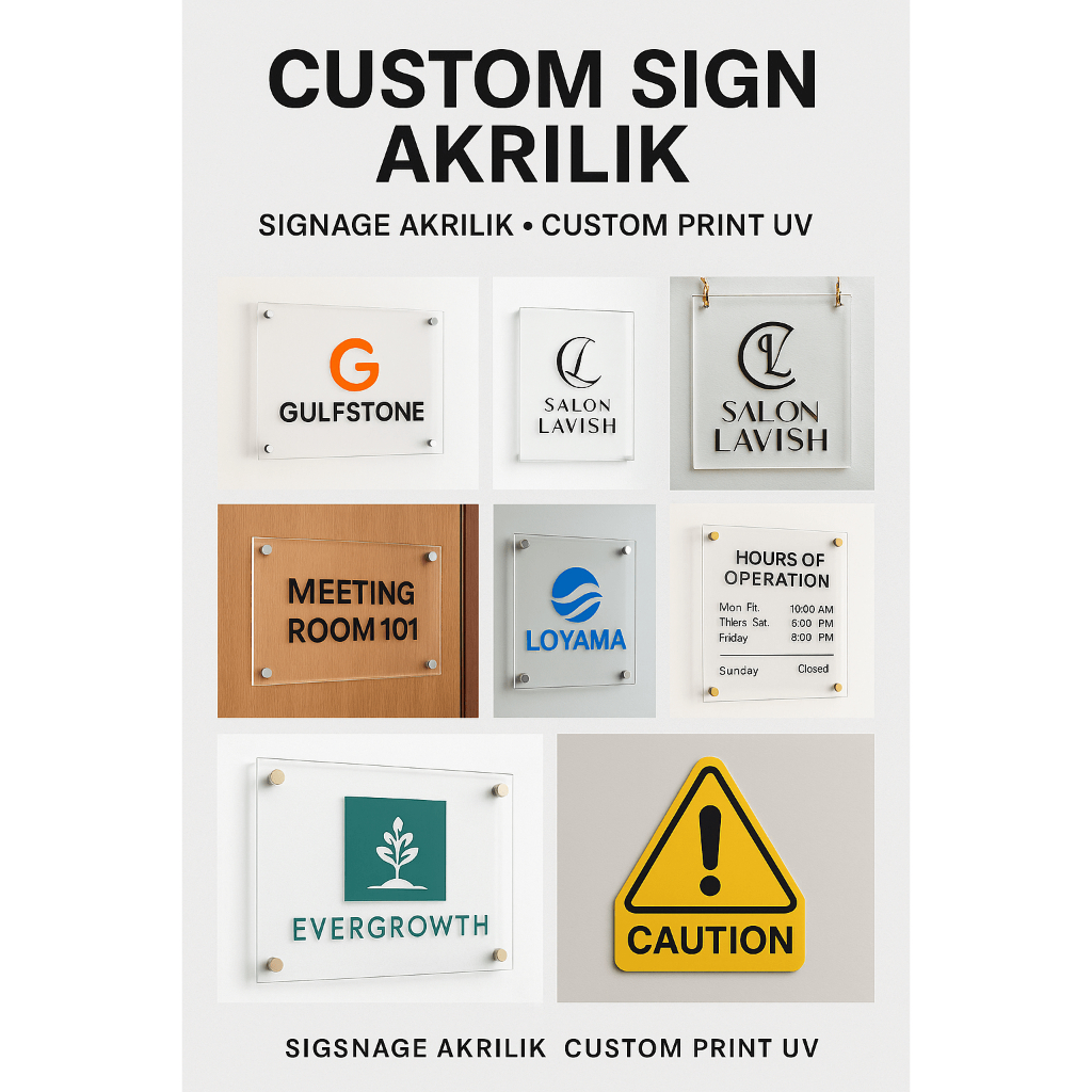 Jual Custom Sign Akrilik / Signage Akrilik Custom Print UV / Sign ...