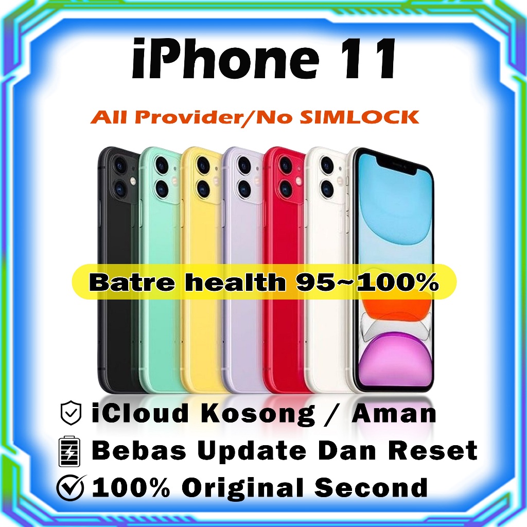 Jual ip11 128gb 256GB 64GB iPhone 11 Original Second Mulus Like 99 New Fullset | Shopee Indonesia