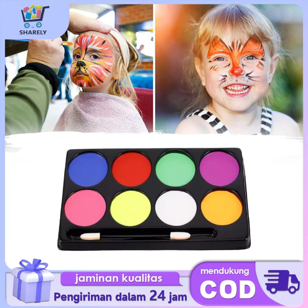 Jual Cat Muka 8 Warna Face Body Painting Cat Wajah Anak Body Art Makeup ...