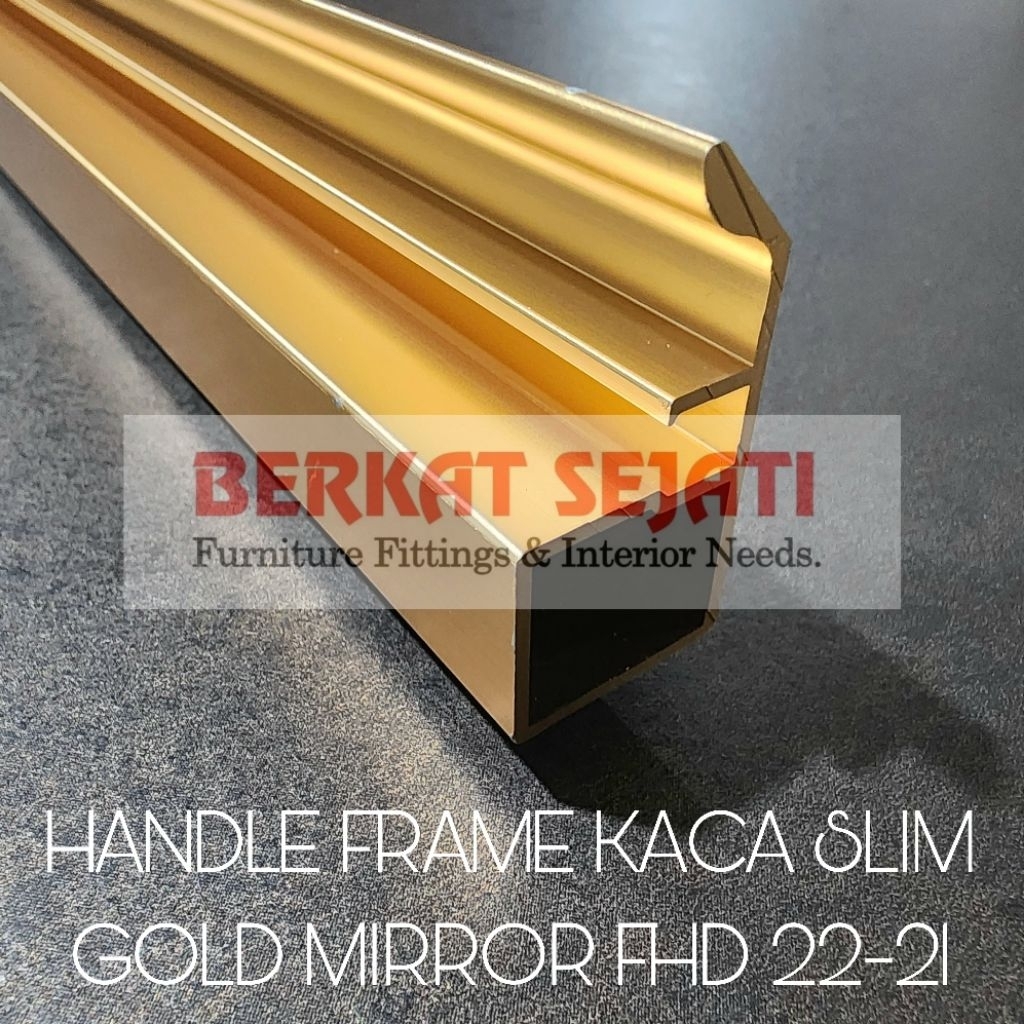 Jual FHD 22-21 GOLD MIRROR - Handle Frame Kaca Aluminium Slim Lemari ...