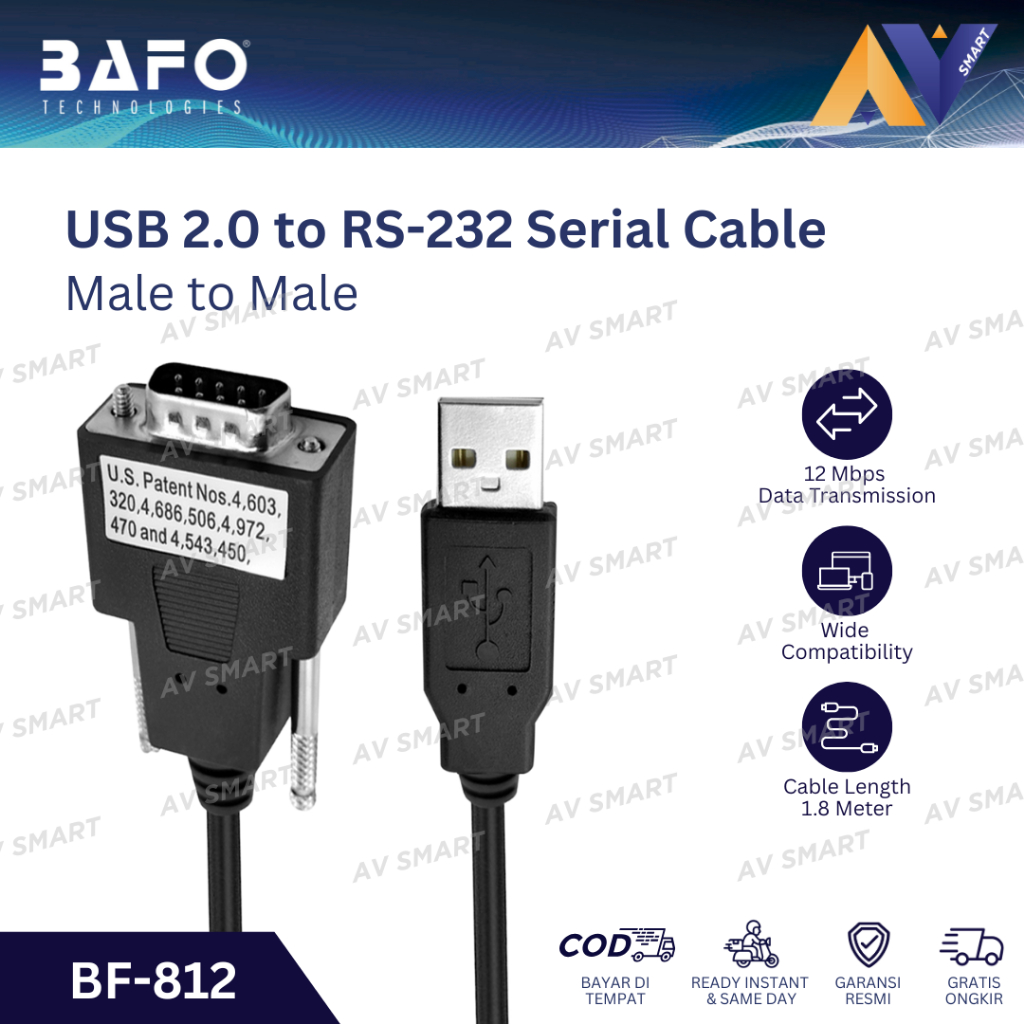 Jual BAFO Kabel USB to Serial RS-232 DB9 Cable BF-812 BF812 | Shopee ...