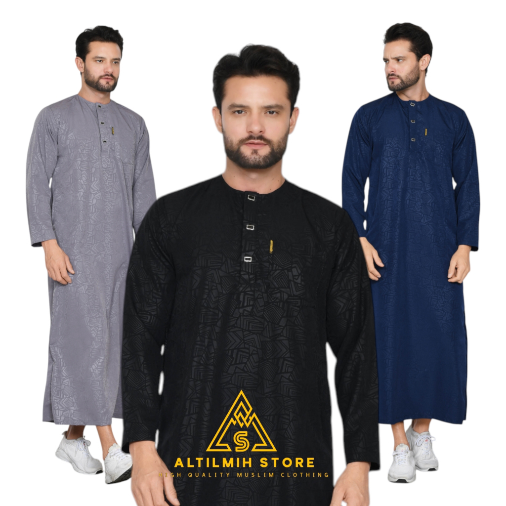 Jual Altilmih - Jubah pria al-malik tangan panjang gamis pria dewasa emboss terbaru jubah thobe ...