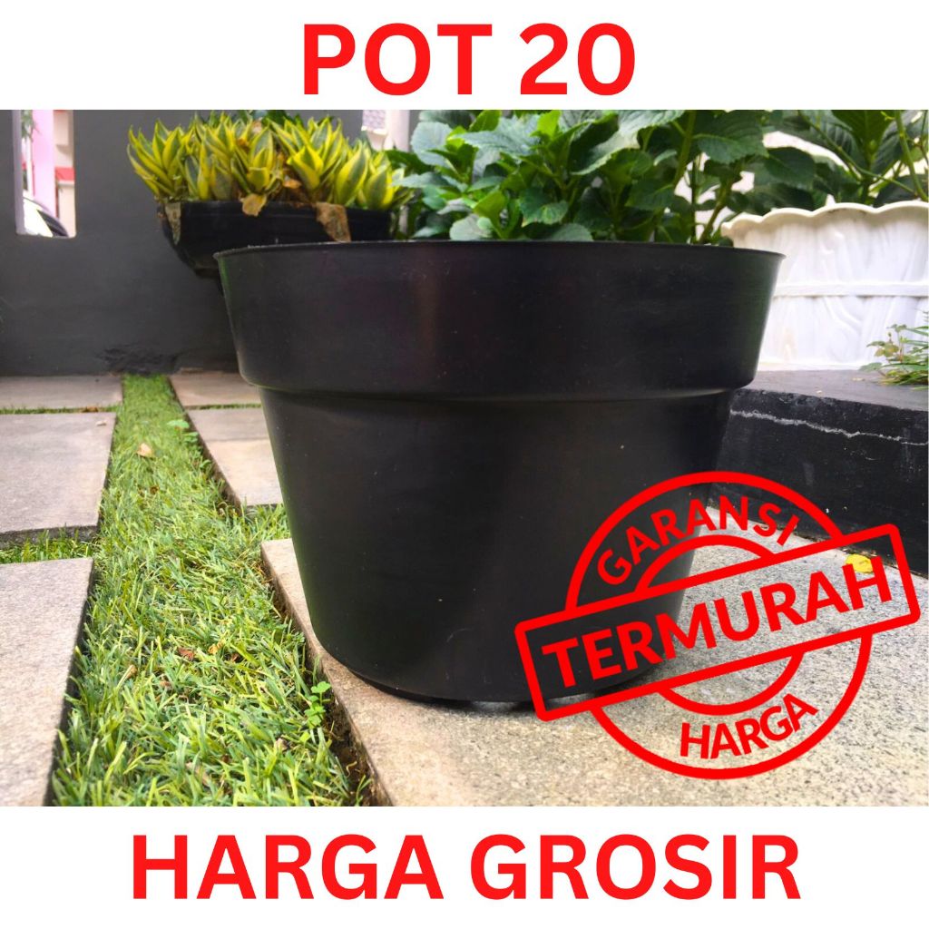 Jual HARGA GROSIR Pot Bunga Murah/Pot Tanaman / Pot plastik hitam uk ...
