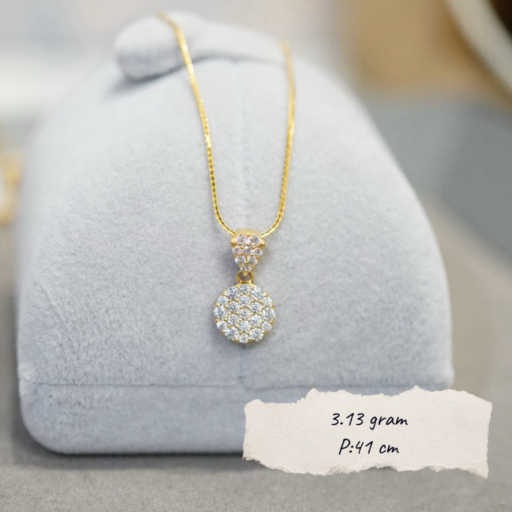 Jual Kalung Emas Set Liontin Diamonds Looks Tetes Permata Liontin ...