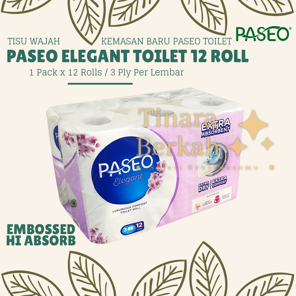 Jual Tissue PASEO Elegant Toilet 12 Roll 3 Ply / Tisu Toilet Premium ...
