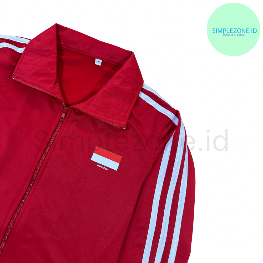 Jual Jaket Merah Putih Logo Bendera Indonesia Unisex Model 3 Strip ...